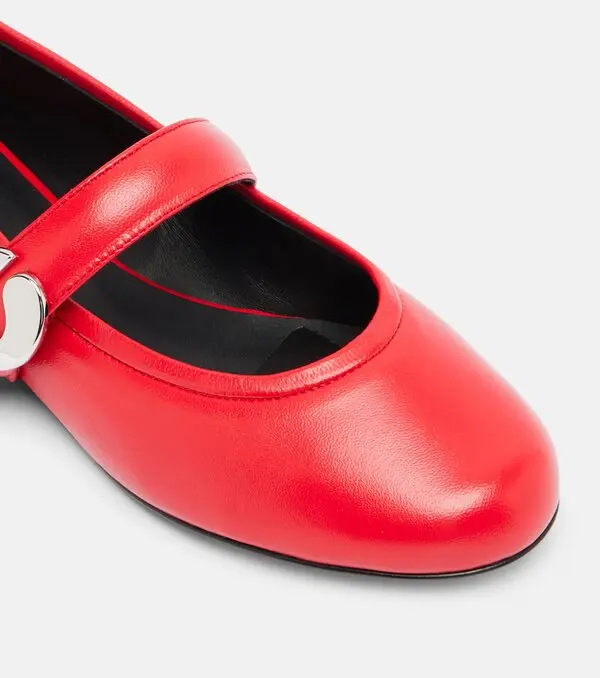 Coperni Leather Mary Jane Flats - Red