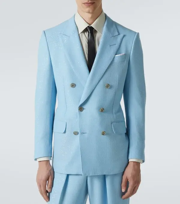 TOM FORD Sequined Wool-blend Suit Jacket