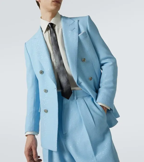 TOM FORD Sequined Wool-blend Suit Jacket