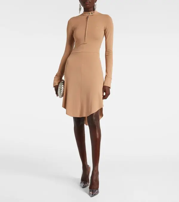COURREGES Courrèges Biker Crêpe Jersey Minidress