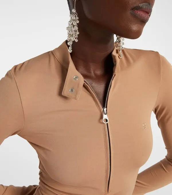 COURREGES Courrèges Biker Crêpe Jersey Minidress