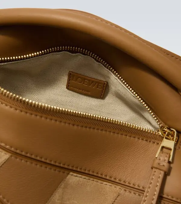 Loewe Puzzle Small Leather And Suede Shoulder Bag - Brown