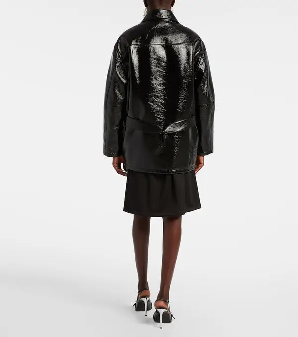 COURREGES Coated Cotton-blend Jacket - Black
