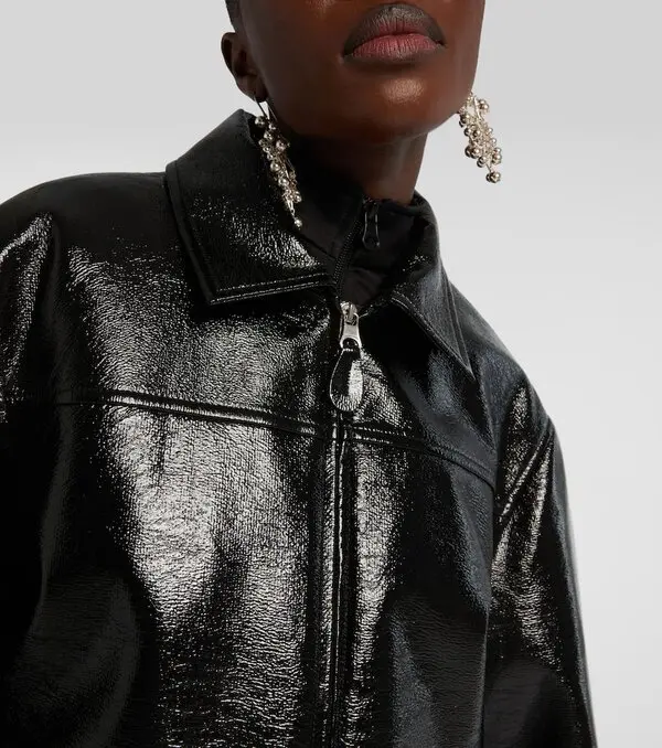 COURREGES Coated Cotton-blend Jacket - Black