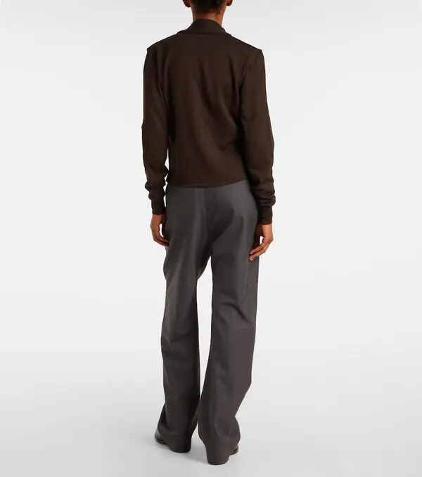 LEMAIRE Twisted Tie-detail Wool-blend Cardigan - Brown