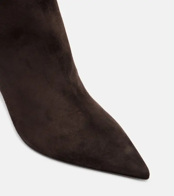 CHRISTIAN LOUBOUTIN Vibella 85 Suede Ankle Boots - Brown