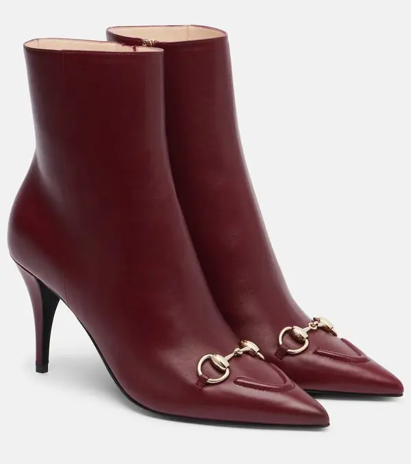 Gucci Horsebit Leather Ankle Boots