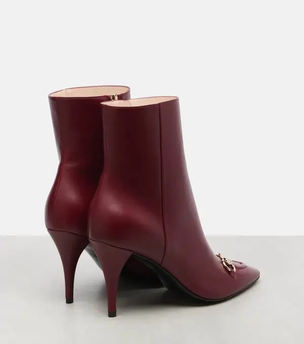 Gucci Horsebit Leather Ankle Boots