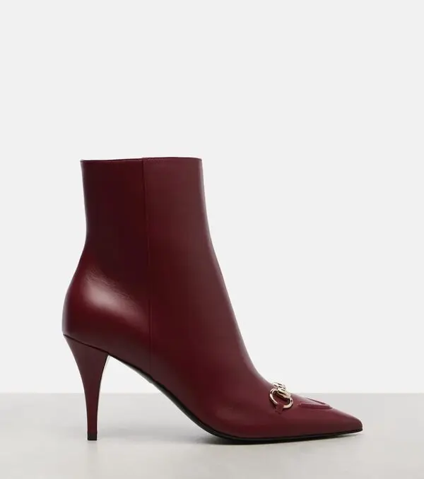 Gucci Horsebit Leather Ankle Boots
