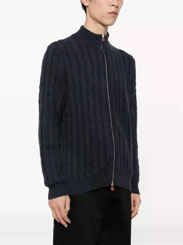 Kiton Cable-knit Zip-up Cardigan