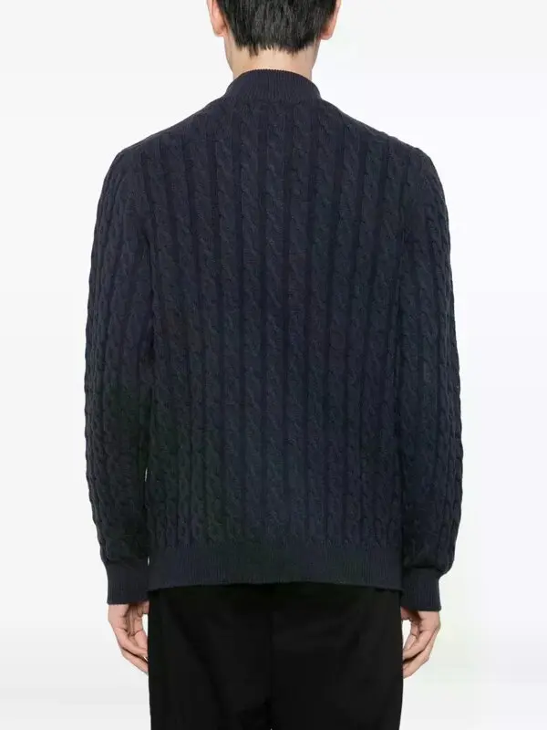 Kiton Cable-knit Zip-up Cardigan
