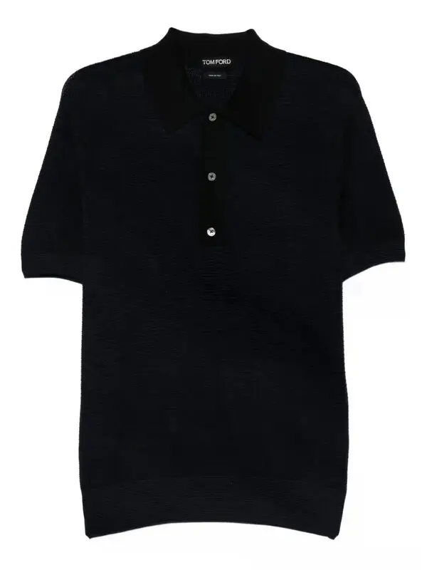 TOM FORD Wool Polo Shirt - Black