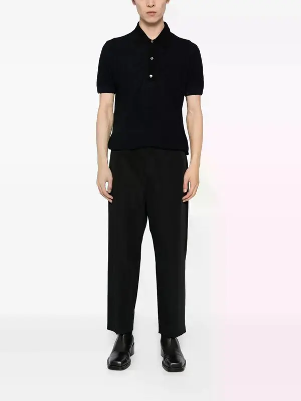 TOM FORD Wool Polo Shirt - Black