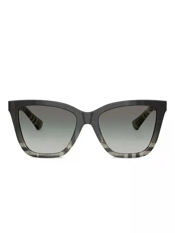 Burberry Check Pattern Cat-eye Sunglasses - Grey