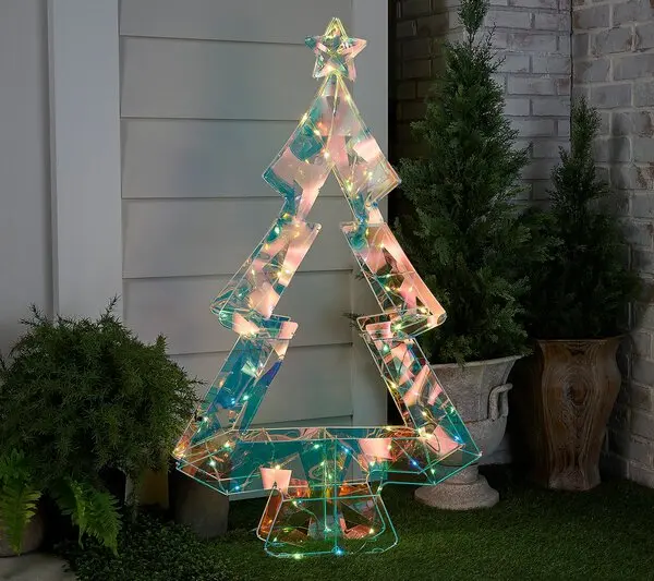BETHLEHEM LIGHTS As Is 48' Fold Iridescent Christmas Tree - One-color