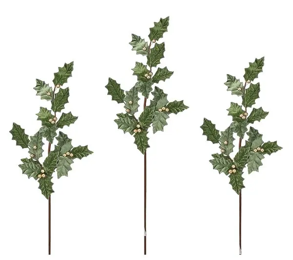VALERIE PARR HILL 31' Garden Holiday Holly Spray Set Of 3 Vale Rie - One-color