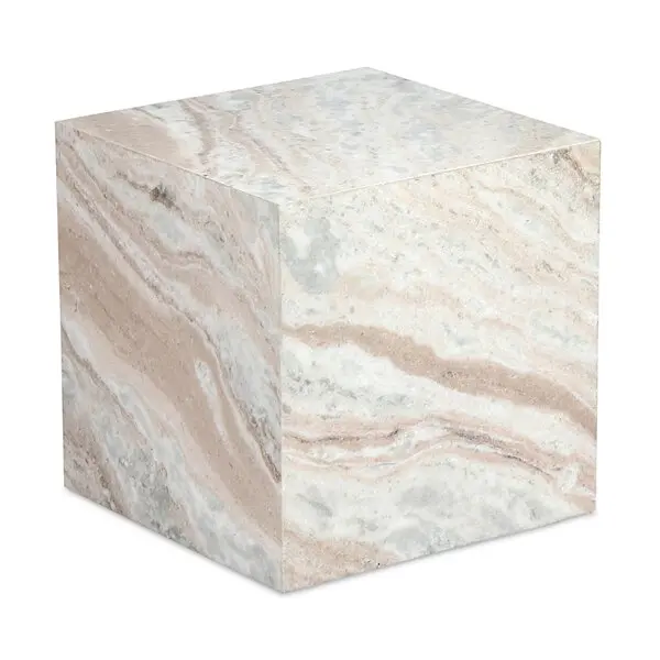 TOV FURNITURE Keira Marble Side Table - Natural Marble