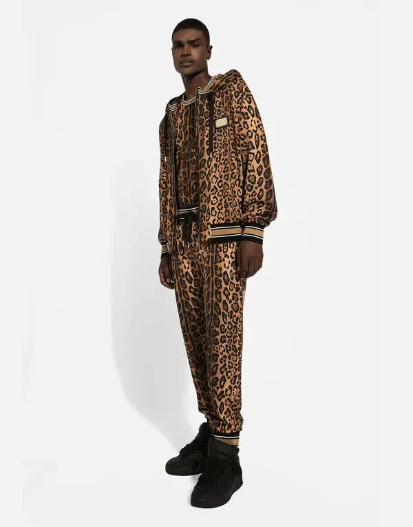 Dolce & Gabbana Leopard- Zip-up Hoodie - Print