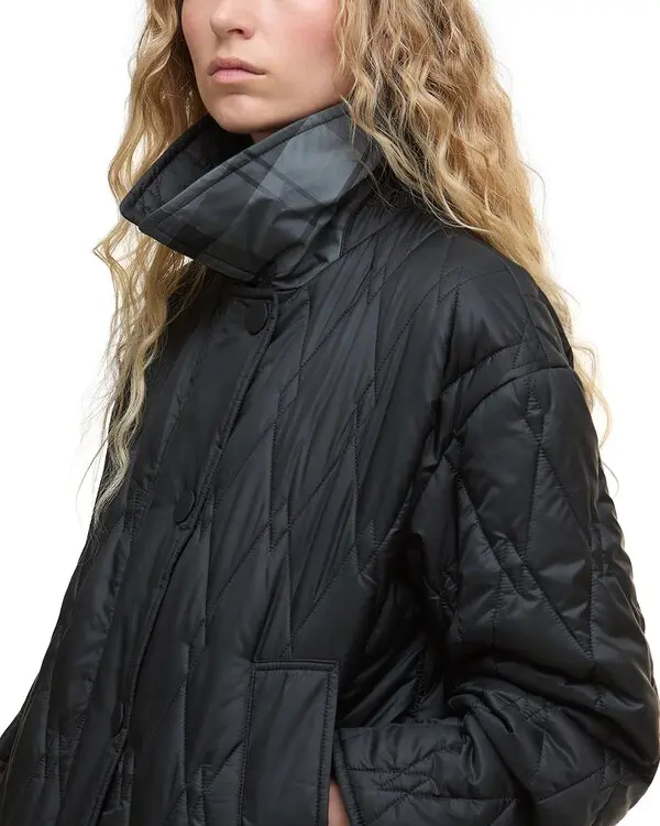 Barbour Bernadette Quilted Jacket - Black/onyx Tartan