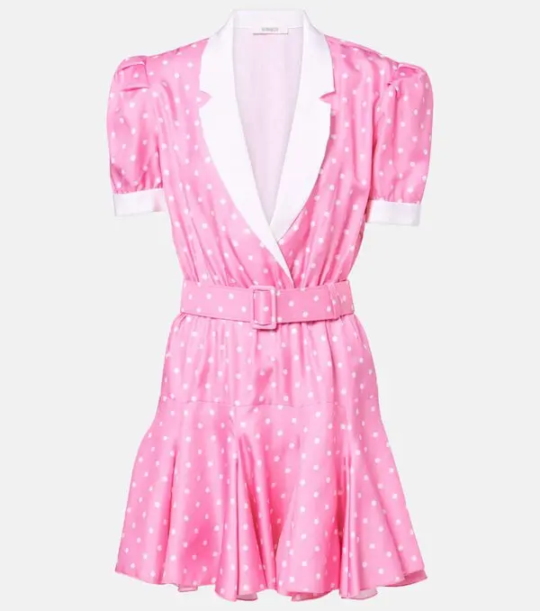 RODARTE Polka-dot Silk Twill Minidress - Pink