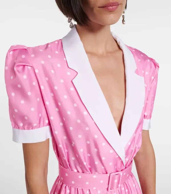 RODARTE Polka-dot Silk Twill Minidress - Pink