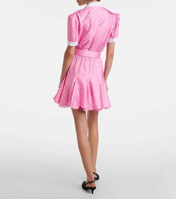 RODARTE Polka-dot Silk Twill Minidress - Pink