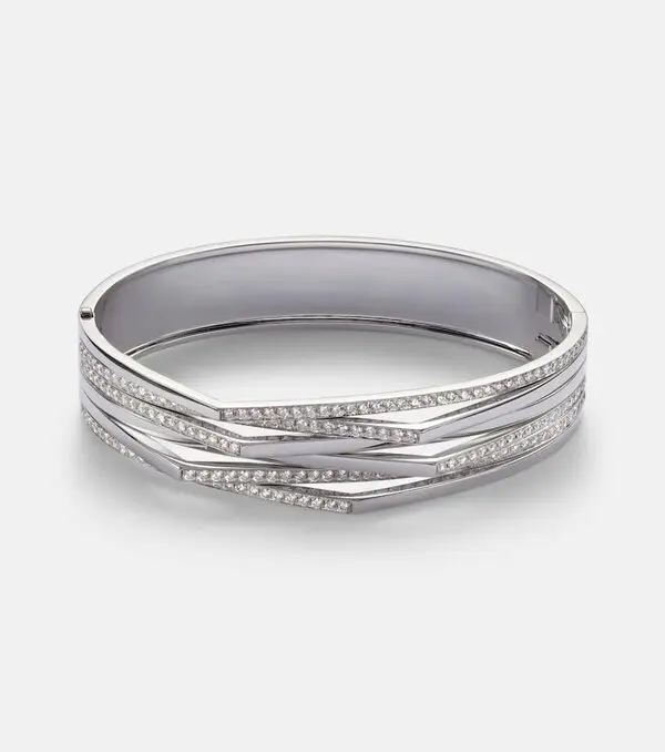 REPOSSI 18kt White Gold Diamond Bangle - Silver