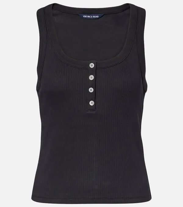 Veronica Beard Abbott Cotton-blend Tank Top - Black