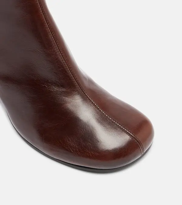 LEMAIRE Anatomic 80 Leather Ankle Boots - Brown