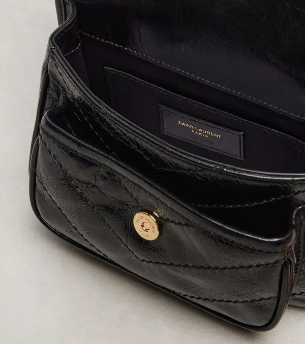 Saint Laurent Niki Mini Leather Crossbody Bag - Black