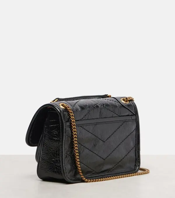 Saint Laurent Niki Mini Leather Crossbody Bag - Black