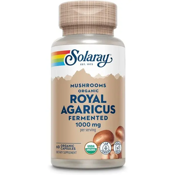 SOLARAY Organically Grown Fermented Royal Agaricus Mushroom 60 Capsules - One-color