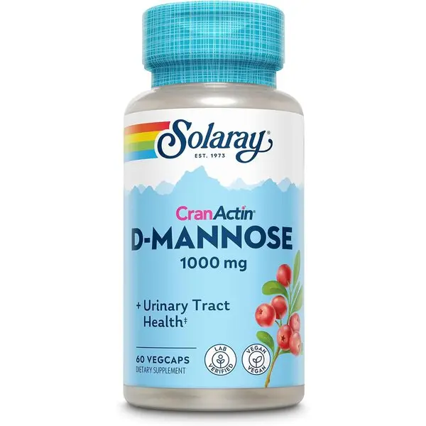 SOLARAY D-mannose With Cranactin Cranberry Extract 60 Capsules - One-color