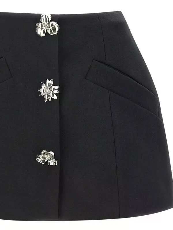 Blumarine Flower-embellished Mini Skirt - Black