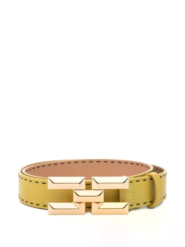 Elisabetta Franchi Logo-buckle Leather Belt - Yellow