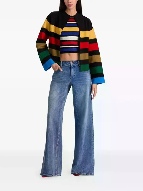 Alice + Olivia Pearson Striped Wool Sweater Jacket