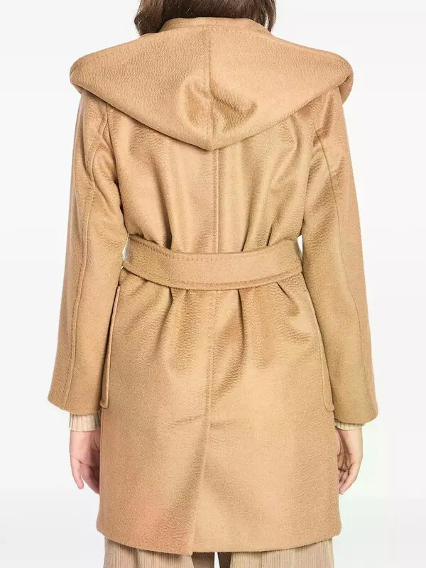 Max Mara Hooded Belted Camel Hair Coat