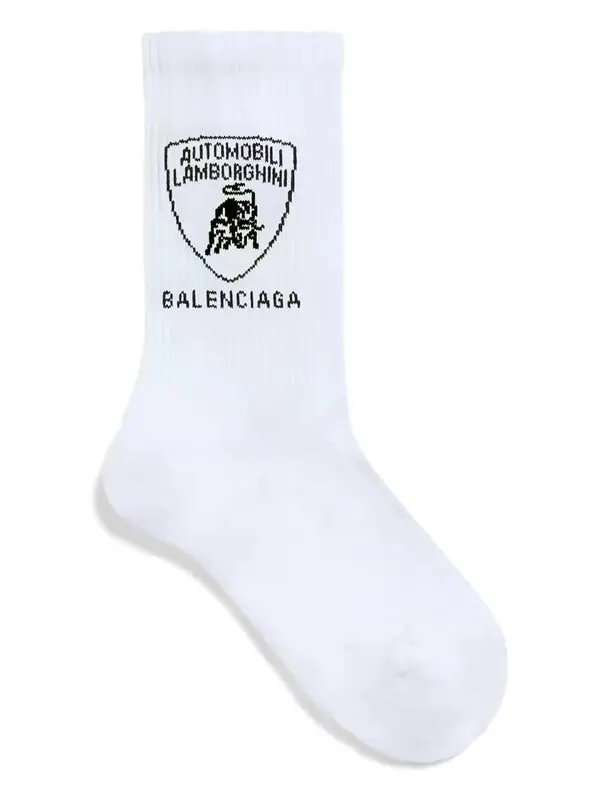 Balenciaga Logo-jacquard Socks - White