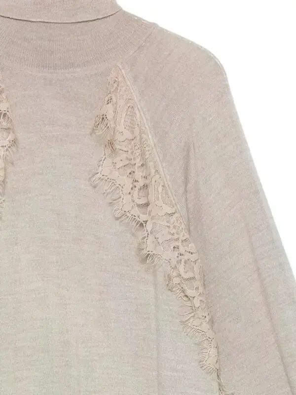 Liu Jo Lace-insert Turtleneck - Neutrals