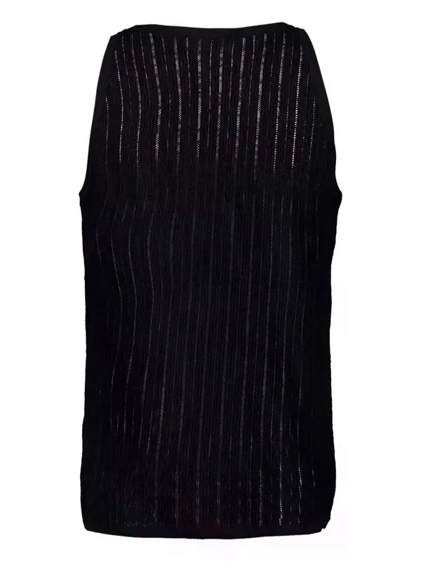 Commas Pointelle Knit Tank - Black