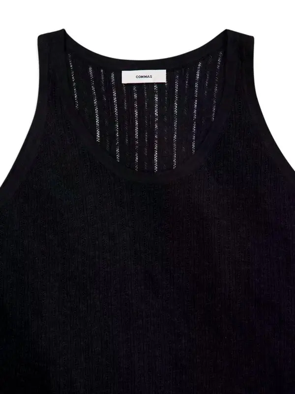 Commas Pointelle Knit Tank - Black