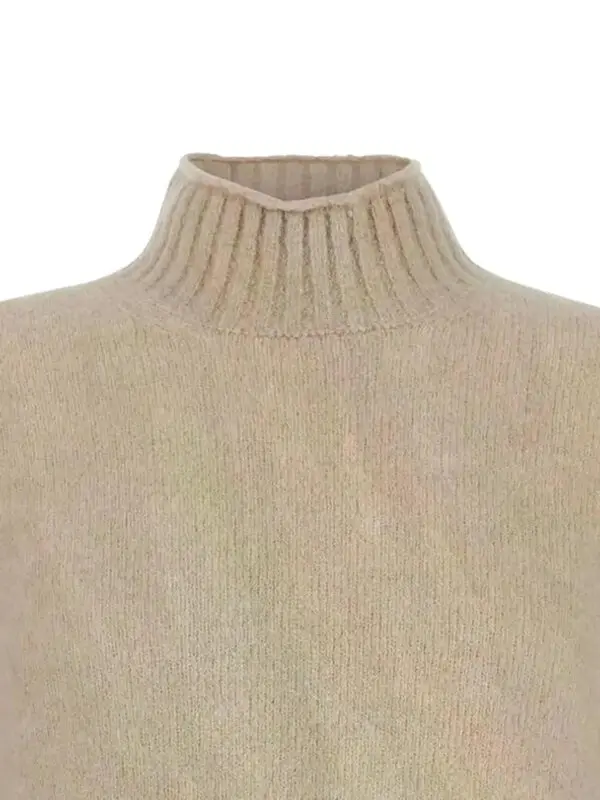 KANGRA Turtleneck Ribbed-trim Sweater - Neutrals
