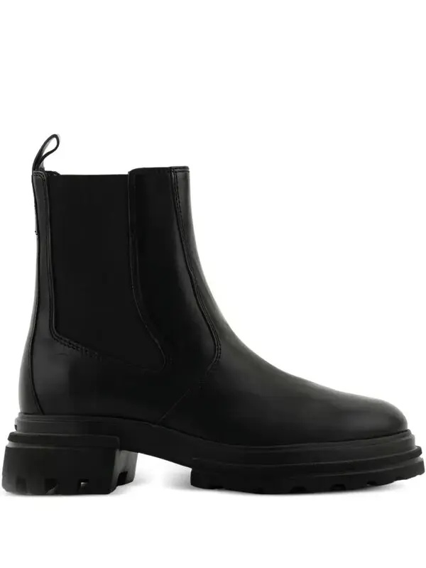 Hogan Leather Chelsea Boots - Black
