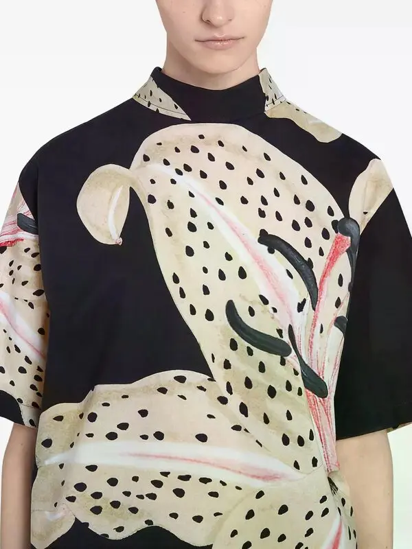 Giambattista Valli Lily-print Poplin Blouse