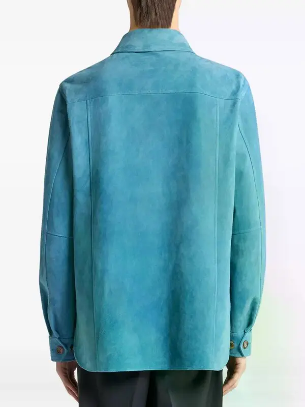 Etro Pegasus-embroidered Suede Shirt Jacket
