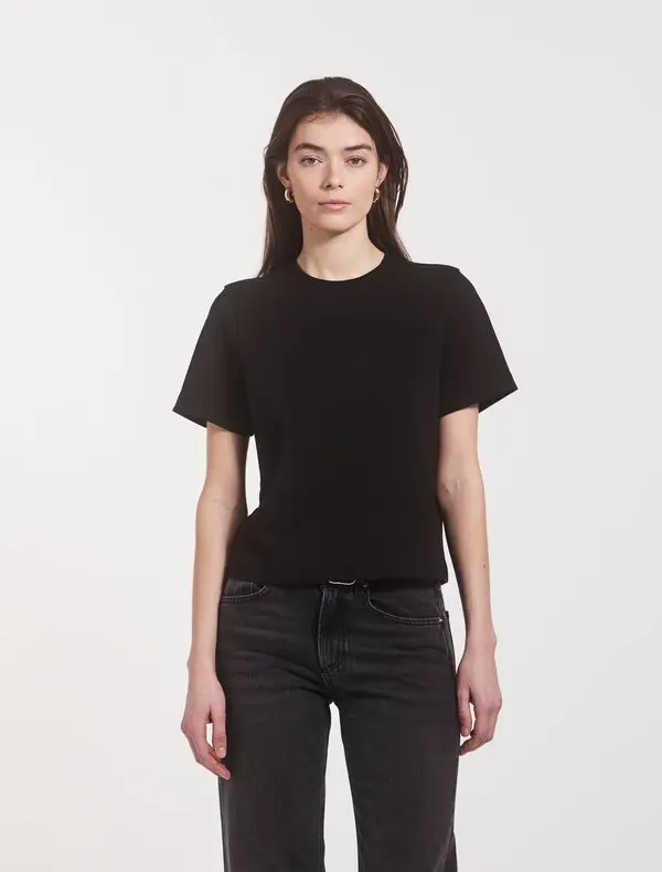NINETY PERCENT Compact Cotton Boxy T-shirt - Black
