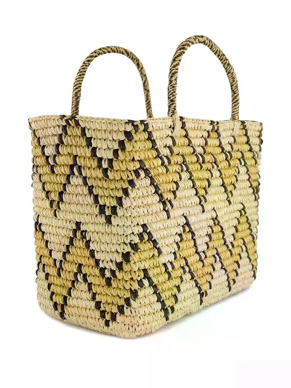SENSI STUDIO Split Personality Canasta Straw Tote
