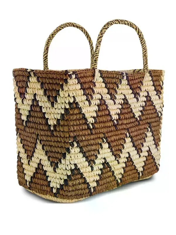 SENSI STUDIO Split Personality Canasta Straw Tote