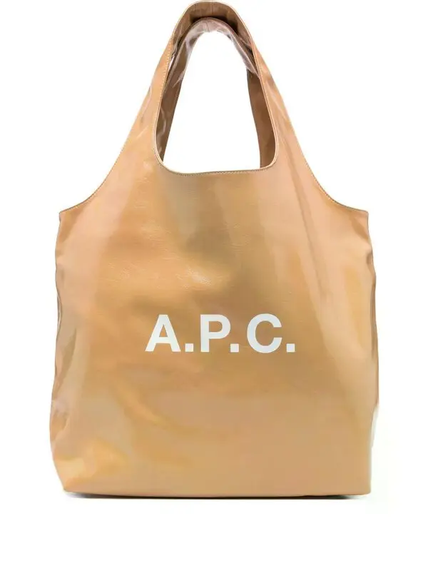 A.p.c. Logo-print Tote Bag - Neutrals