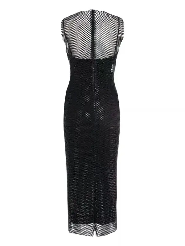 Alberta Ferretti Mesh-paneled Midi Dress